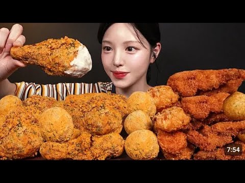 Crispy Bburinkle Chicken, Cheese Balls & Fried Shrimp Mukbang ASMR 🍗🧀🍤 ...