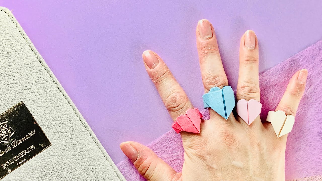 ORIGAMI Heart Ring｜How to Make Paper Ring（Designer : Hiroshi Kumasaka ...