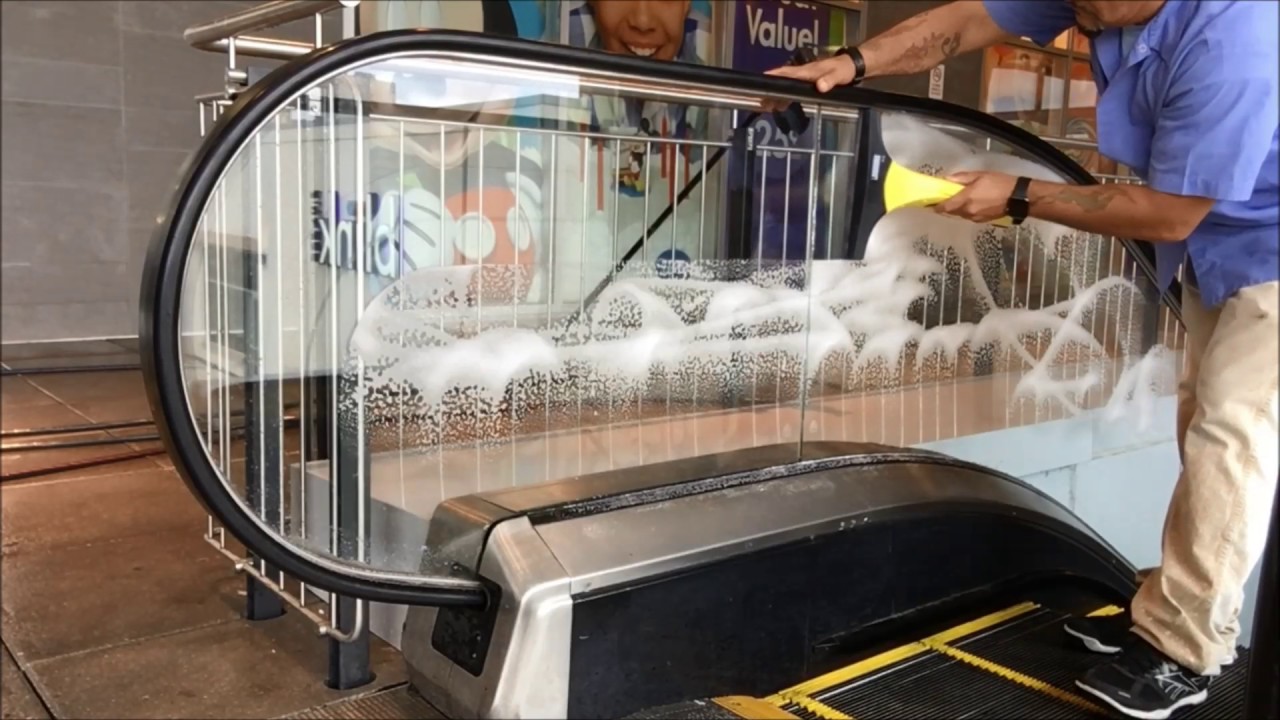 escalator and freight elevator cleaning - YouTube