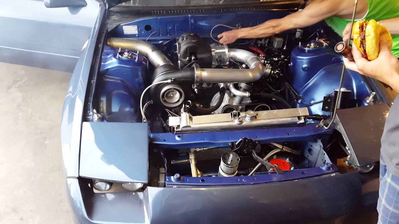 Crazy rx7 convertible drag car. First start up - YouTube