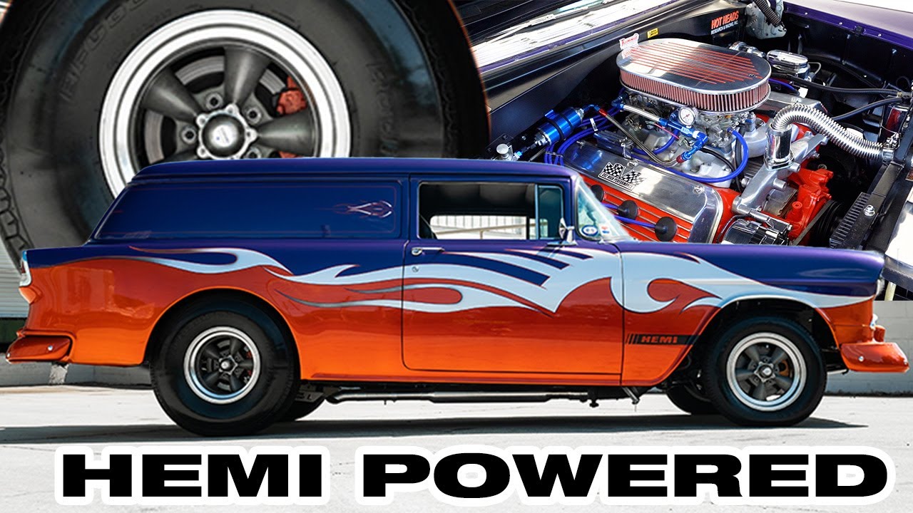Hemi Powered '55 Chevy Sedan Delivery - YouTube