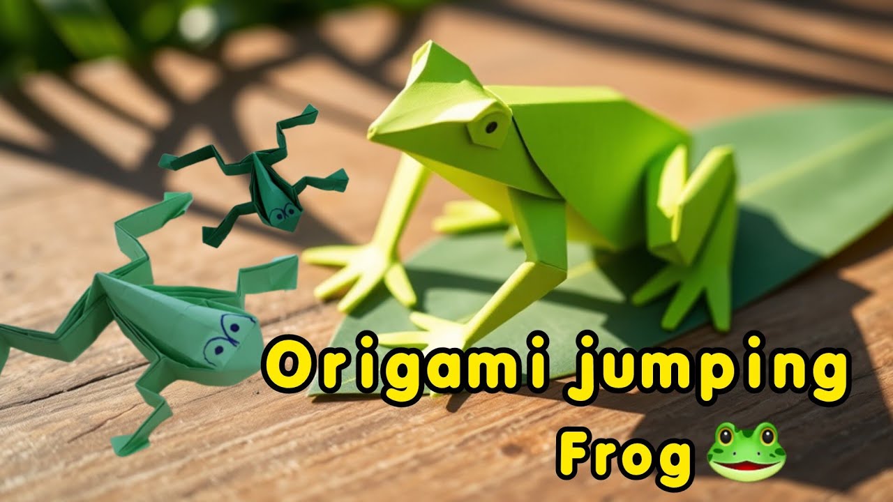 Origami jumping frog 🐸 : how to make origami paper frog / paper toy ...