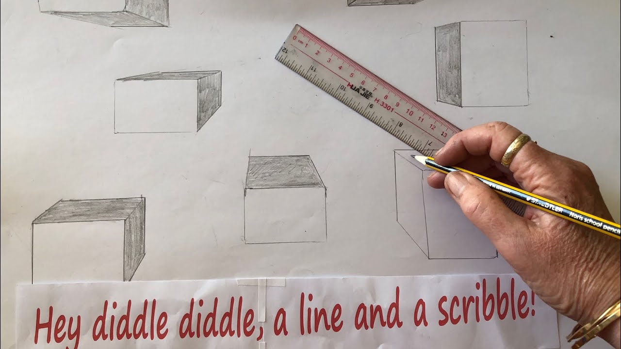 Hey diddle diddle, a line and a scribble - one point perspective - YouTube