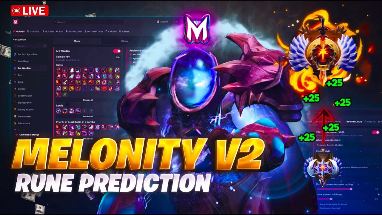 MELONITY V2, EL MEJOR HACK DE DOTA 2 | RUNE PREDICTION! - YouTube