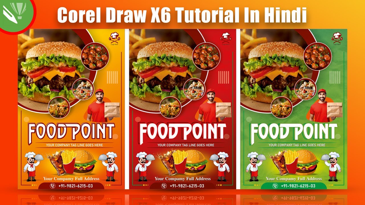 How to make Creative food poster design using Corel draw X6 | tutorials ...