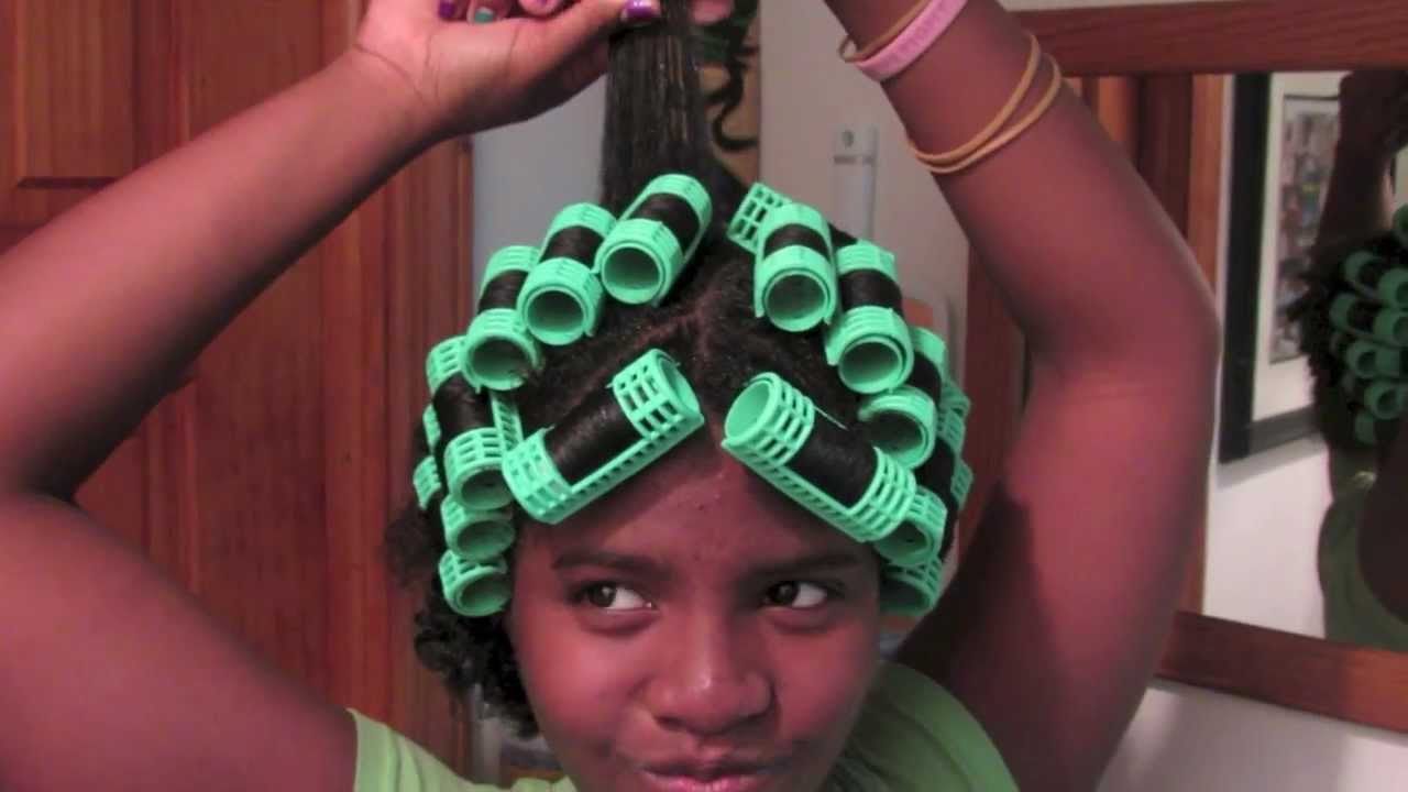 #21 Updated Roller Set on Natural Hair - YouTube