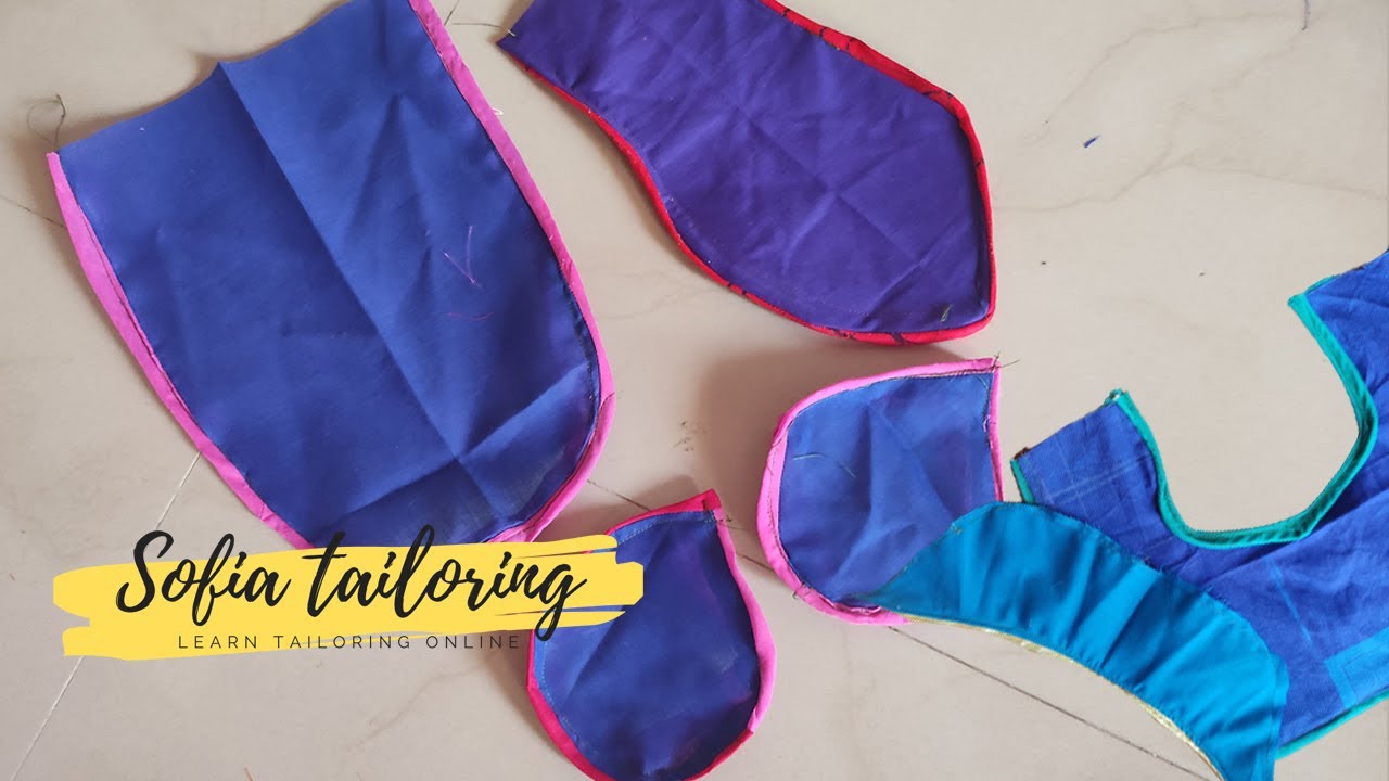 how to make simple blouse piping for beginners - YouTube