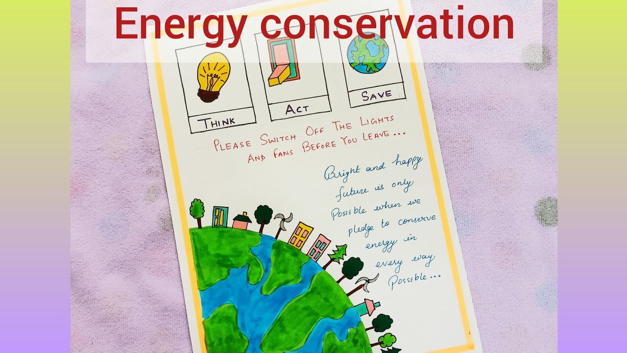 World energy conservation day poster drawing | poster design of energy ...