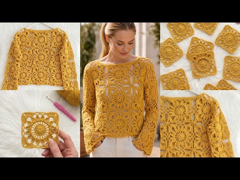 Granny square to make blouse