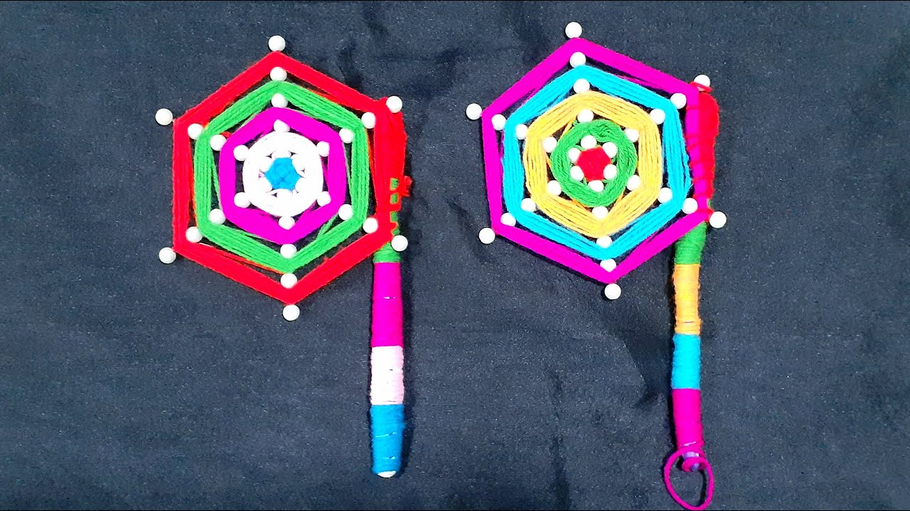 Making woolen FAN | COLORFUL WOOLEN FAN | KNITTING WOOLEN FAN | NIDDLE ...