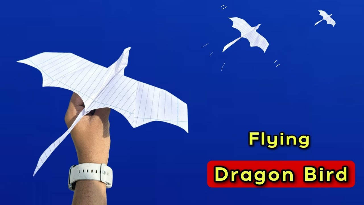 Flying paper dragon Bird, how to make notebook dragon bird, best flying ...