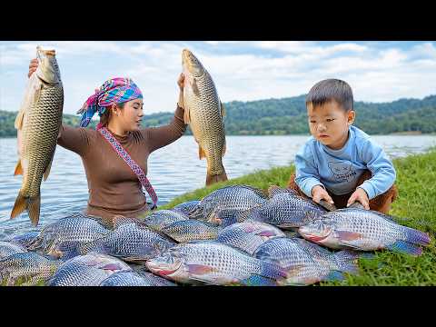 Avec des outils de pêche primitifs, les Duong et les Khoi capturent en grand nombre des poissons ...