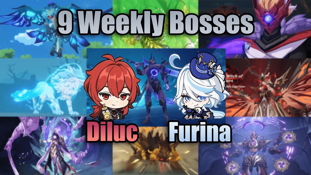 Diluc and Furina vs 6 Weekly Bosses - Genshin Impact - YouTube