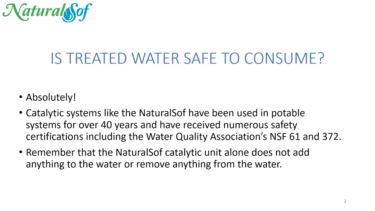 NaturalSof FAQs IS TREATED WATER SAFE TO CONSUME? - YouTube