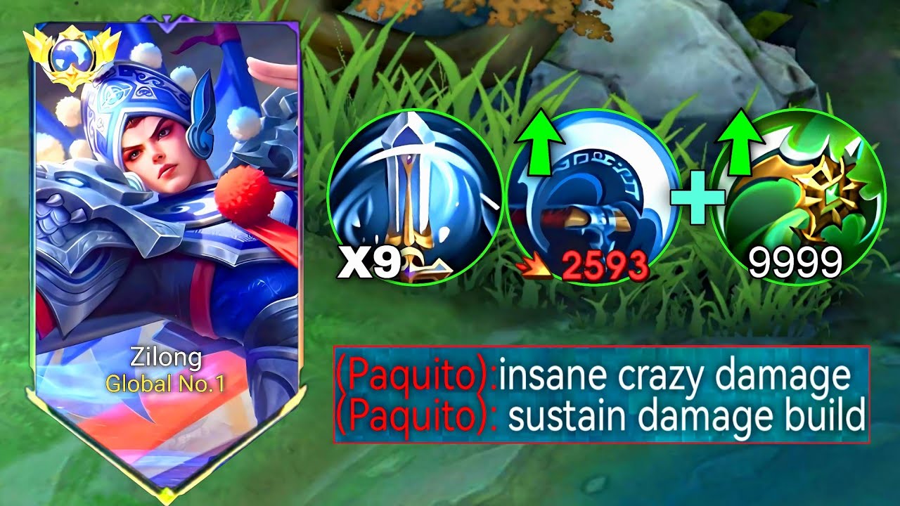 ZILONG BEST UNDERRATED ONE SHOT KILL SUSTAIN DAMAGE BUILD AND EMBLEM ...