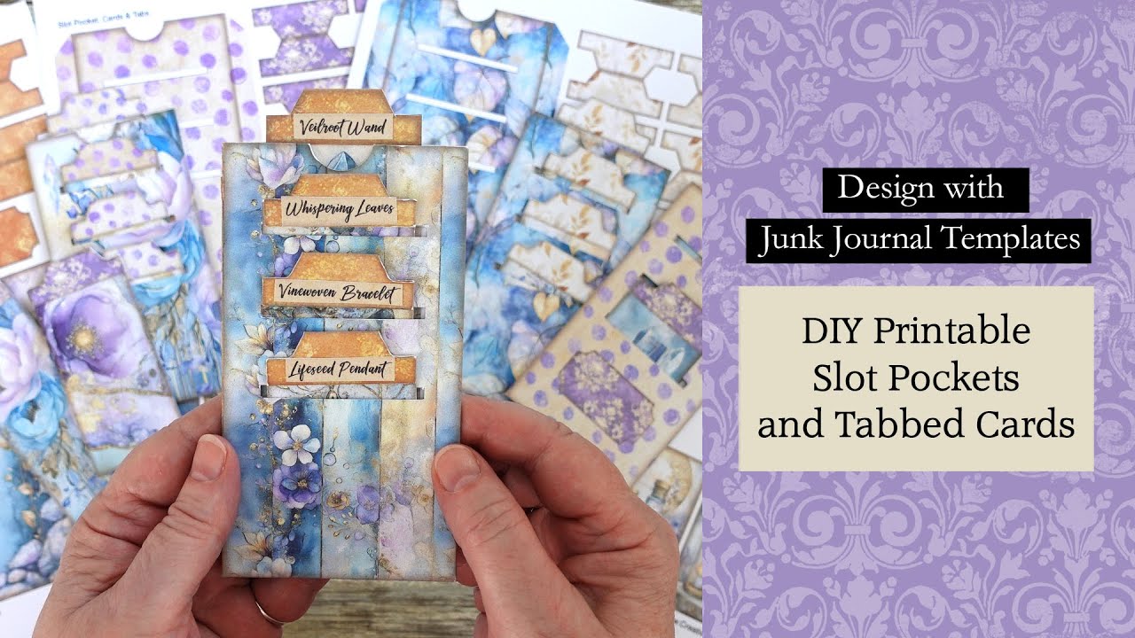 Design with Junk Journal Templates: DIY Printable Slot Pocket and Card ...