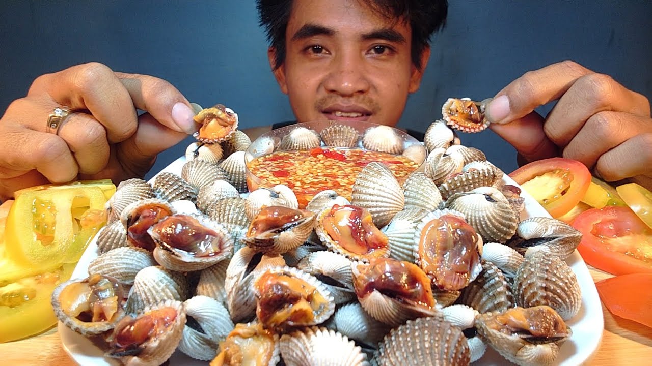 Eating Cockles Mukbang | Blood Cockles Mukbang Eating With Sauce Spicy ...