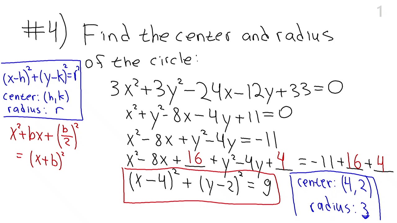 Math12550 Exam 4 Review part 1 of 5 - Conics - YouTube