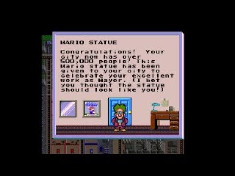 SimCity SNES Megalopolis with Mario statue - YouTube