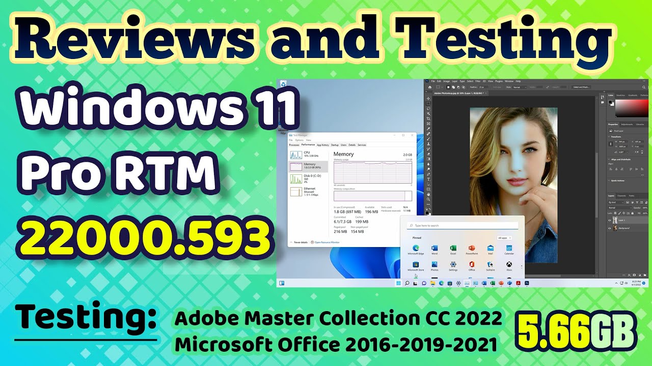 Review Windows 11 Pro RTM-22000.593 TPM x64 Apr 2022 Pre-activated ...