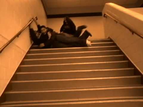 Falling down school stairs.... - YouTube