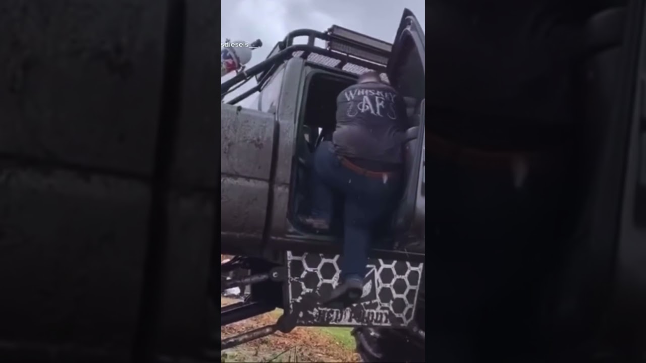 Fat Guy Falls Off Lifted Truck #shorts - YouTube