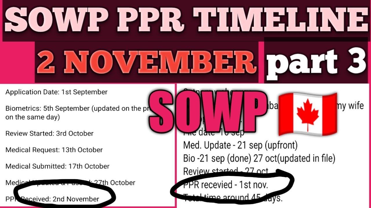 2 NOVEMBER latest ppr timeline SOWP 🇨🇦/SOWP/spouse open work permit ...