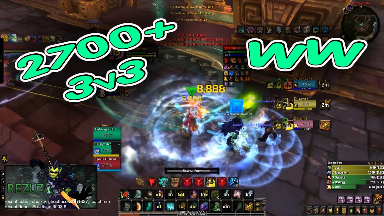 Windwalker MONK ARENA 2700+ / BfA Season 2 - YouTube