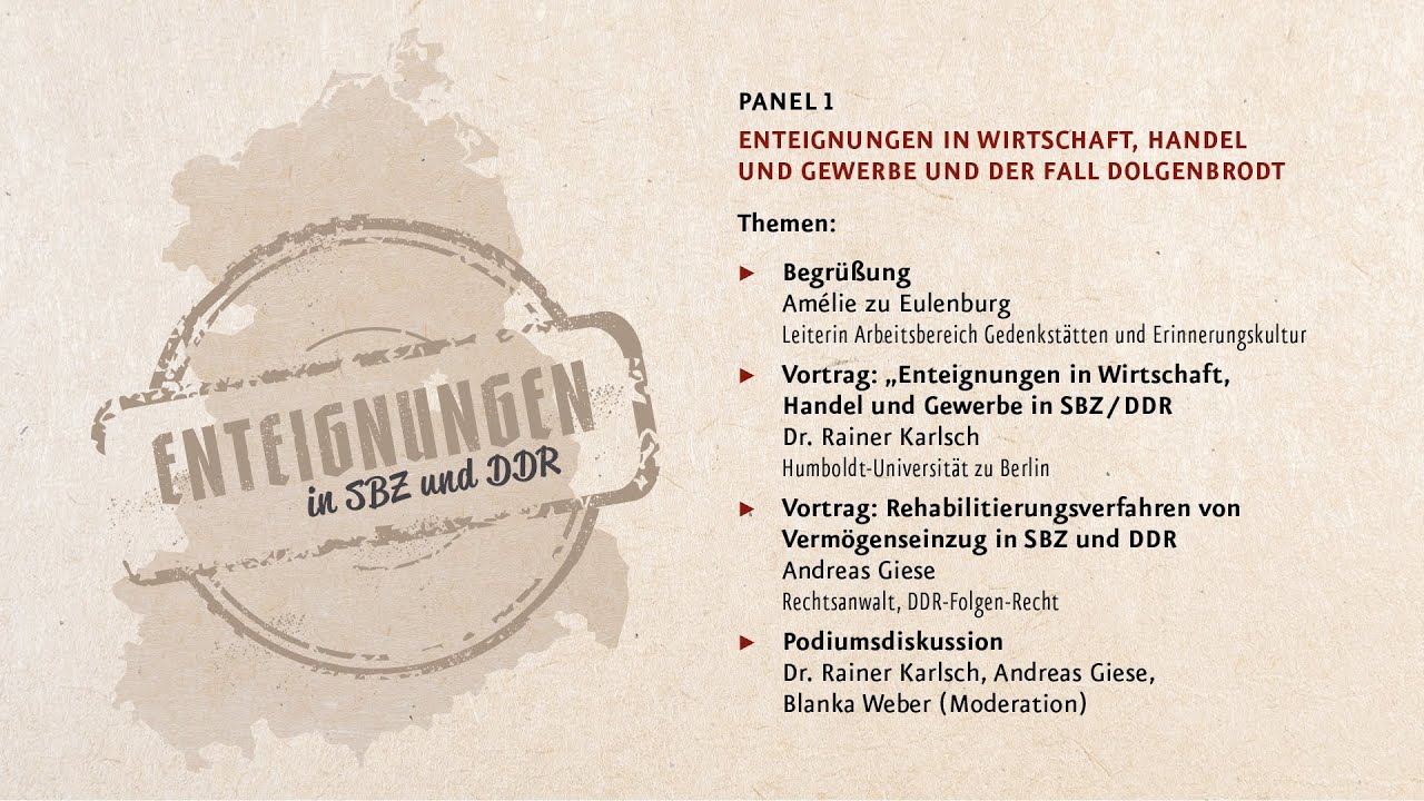 Fachtag Enteignungen in SBZ und DDR (Teil 1) - YouTube