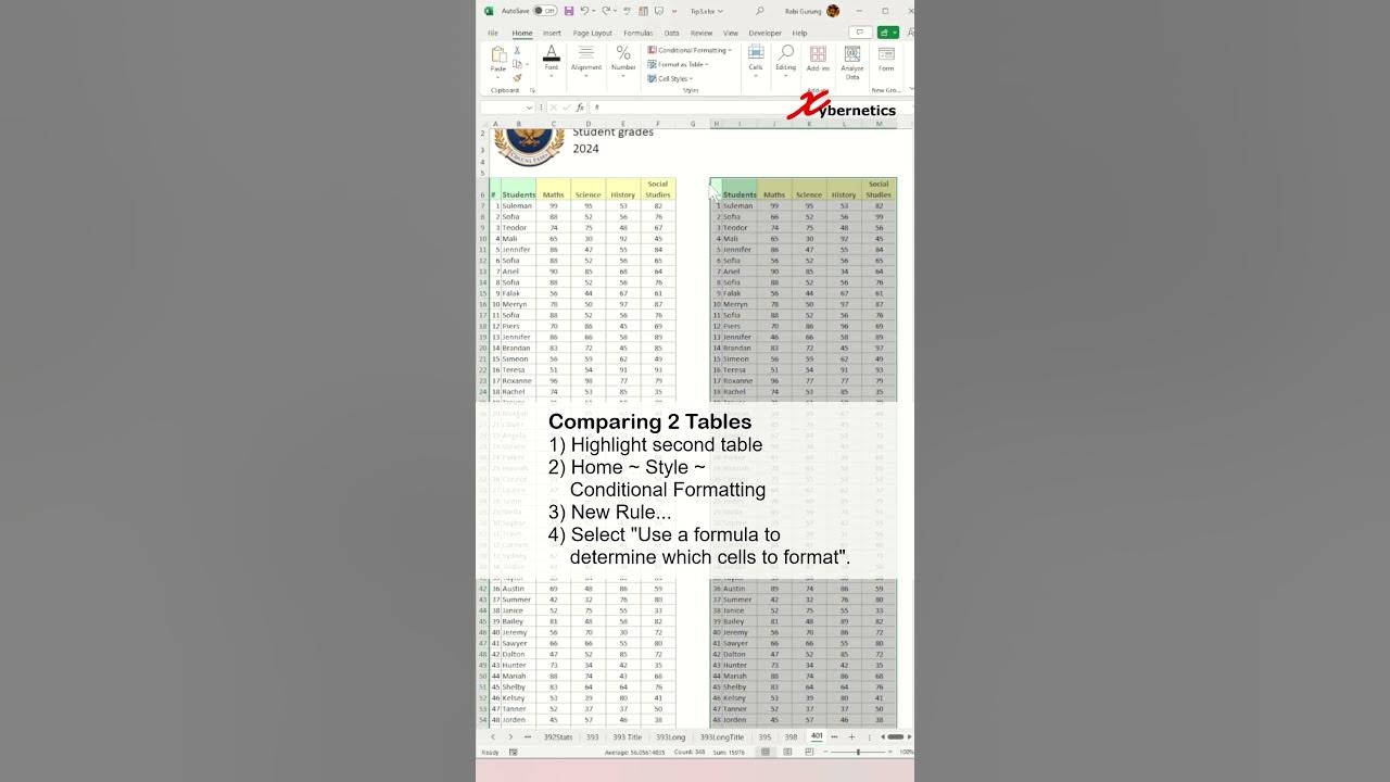 Compare Two Tables In Excel - Excel Tips and Tricks - YouTube