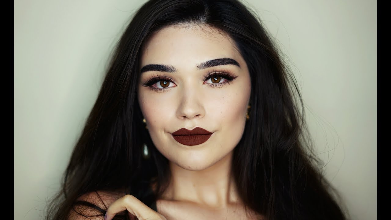 Brown Liner and Brown Lips 👄 makeup - YouTube