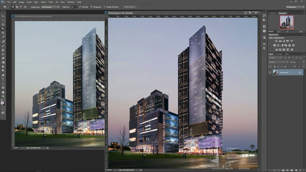Architecture, Tips Visualization Rendering Photoshop - YouTube