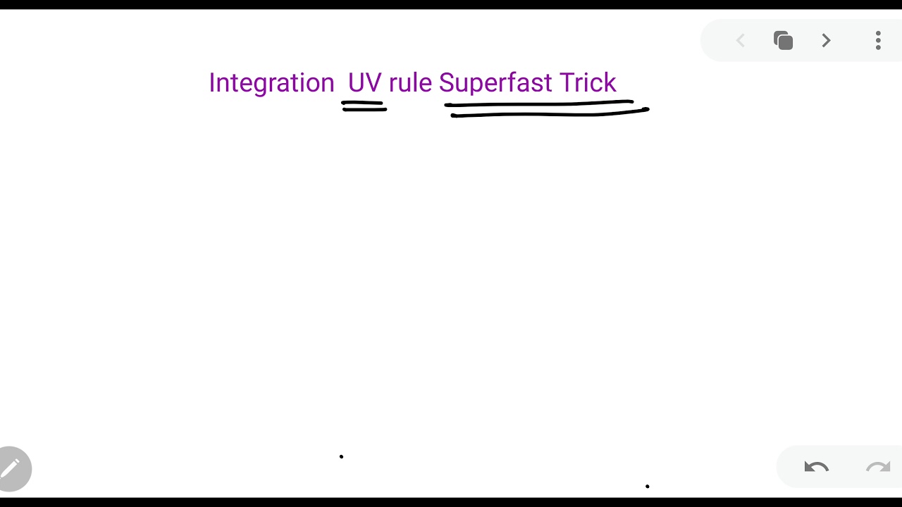 Integration UV rule Super Trick - YouTube