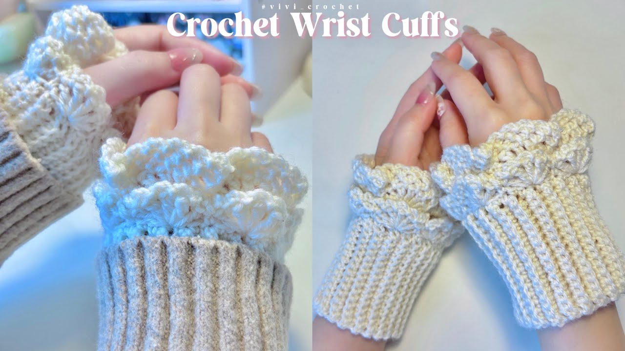 How To Crochet a Wrist Cuffs | Victorian Ruffle Wrist Cuffs 🎀 - YouTube