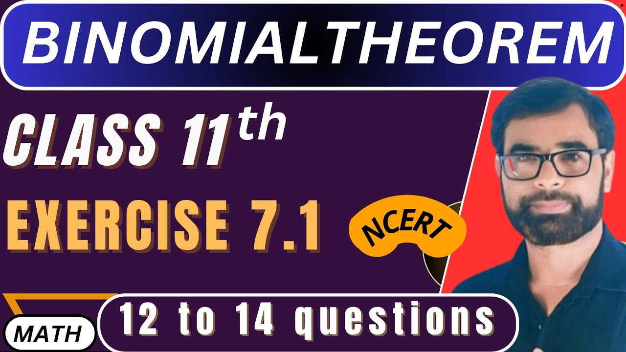 Binomial Theorem Exercise 7.1 (Q12–Q14) | Expansion & Evaluation ...