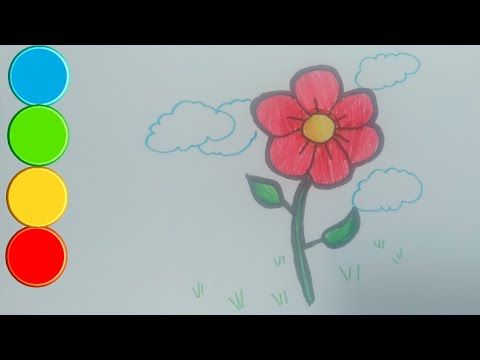 🌷Menggambar dan Mewarnai Bunga | Drawing and Coloring Flowers - YouTube