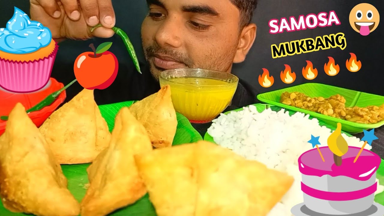 SAMOSA EATING CHALLANGE🔥FOOD CHALLANGE🔥 RICE AND VEGETABLE EATING ...
