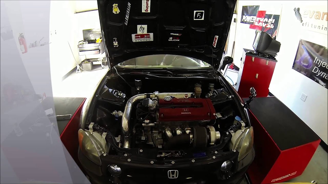 Honda Del Sol Gsr Turbo 500 + hp Dyno Tune - YouTube