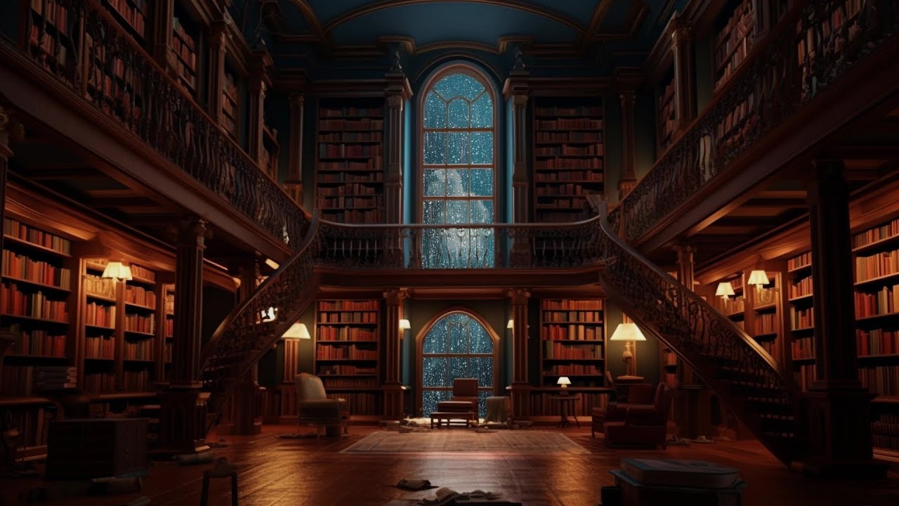 Cozy Rain | Gentle Rain And Thunder To Work/study In Cozy Library ...