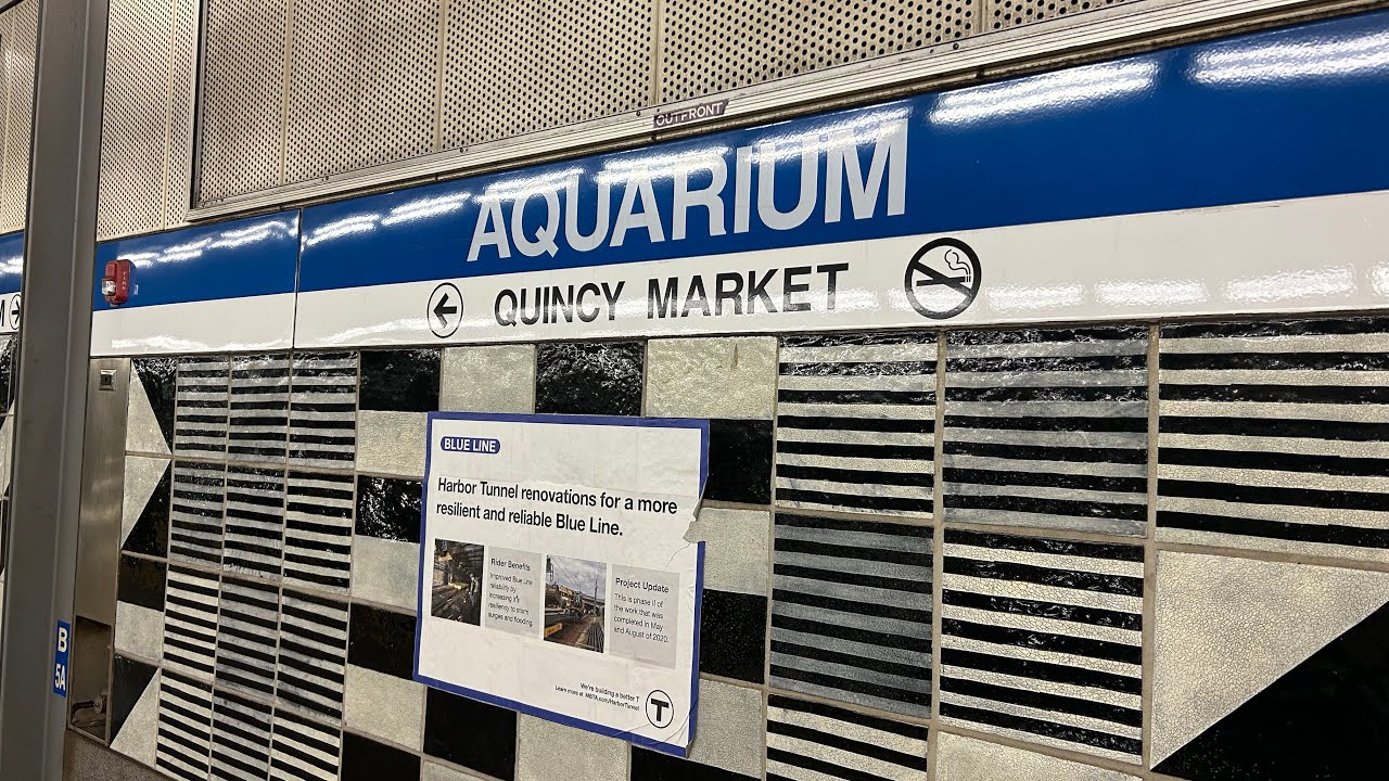 MBTA: Blue Line Subway Train Action At Aquarium Station MA: (01/28/2023 ...