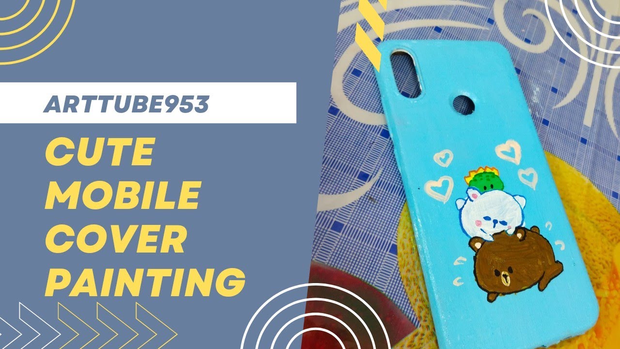 cute Mobile cover painting ⭐🖌️ /painting on phone cover - YouTube