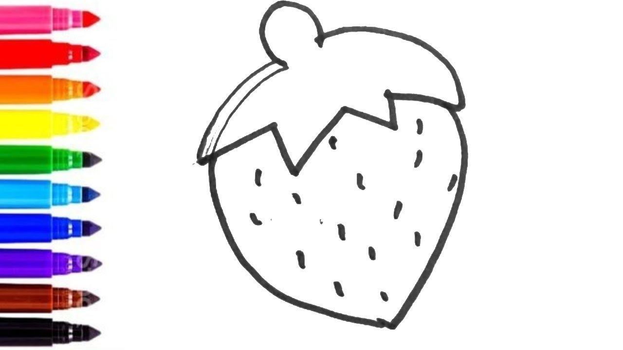 Let's Draw and Color Strawberry 🍓 simple drawing and coloring for ...