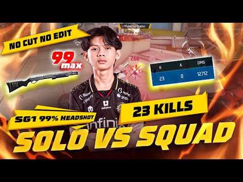 🔥23 KILLS : 99% HEADSHOT WITH SG1 LEVEL MAX | SOLO VS SQUAD [INDONESIA SERVER] 🇮🇩