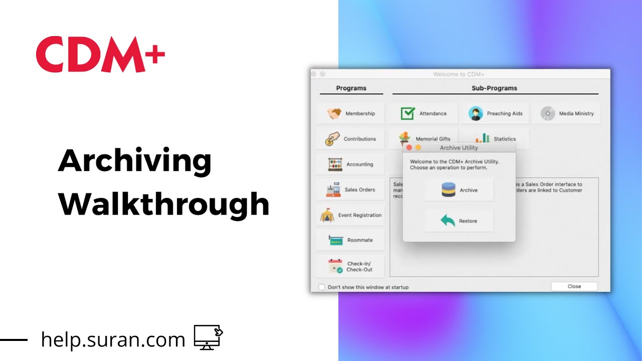 CDM+ Archiving Your Database Walkthrough - YouTube