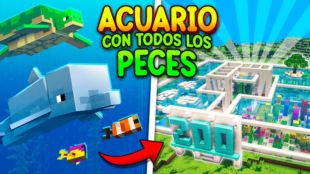 Construí un ACUARIO con TODOS los PECES de MINECRAFT 🐠🐙 - YouTube