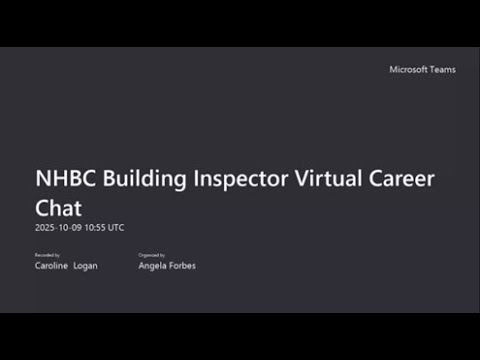 Seminar 124: BuildForce Virtual Career Chats - NHBC: The role of a ...