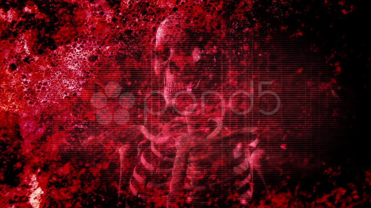 Red Horror Grunge Skeleton Looping Background stock footage - YouTube