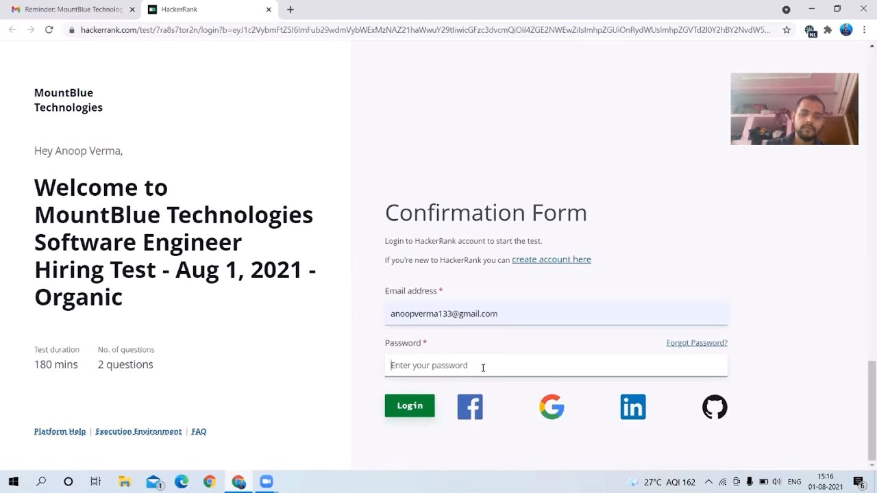 MountBlue Technologies Remote Assessment | 1 Aug 2021| Two Coding ...