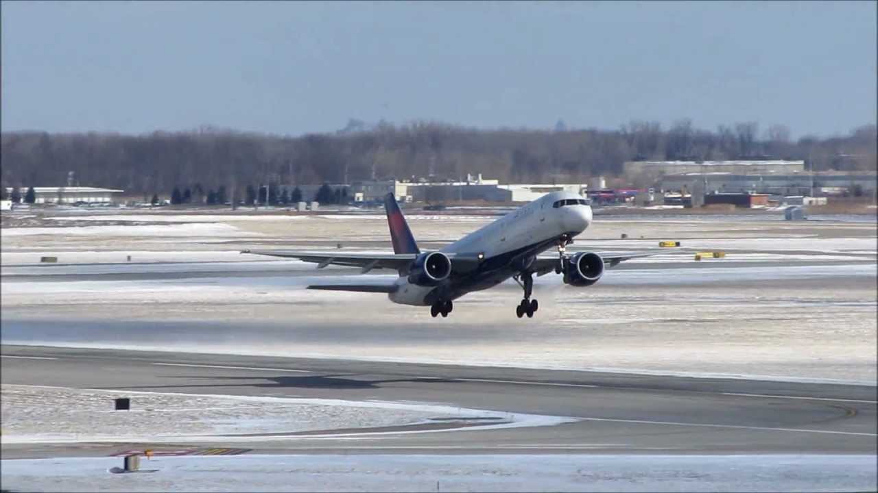 1080p HD | Delta Airlines Boeing 757-251 Takeoff | N519US | Detroit ...