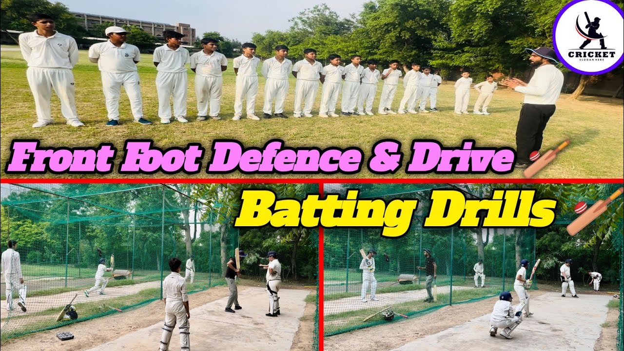 Batting Drills 🏏 | Front Foot Defence & Drive 🏏 | #cricket # ...
